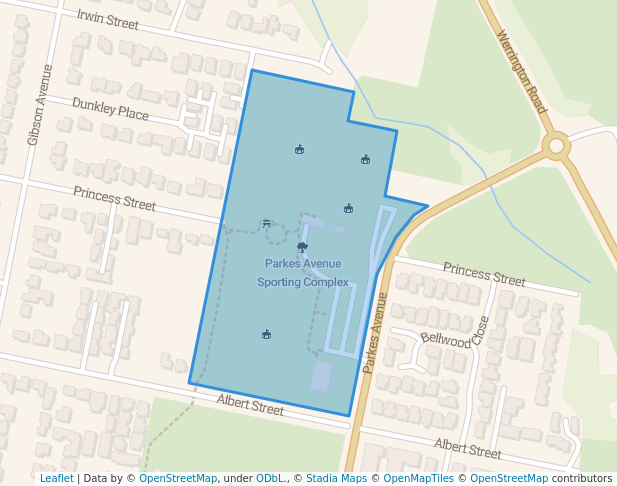 Parkes Avenue Sporting Complex in Werrington | Map and Routes