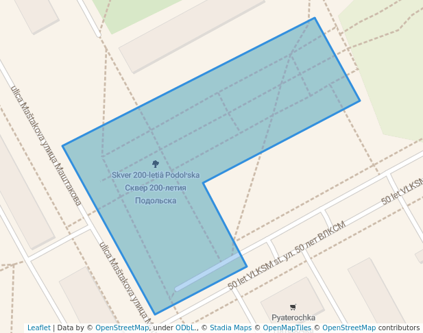 Сквер 200-летия Подольска in Podolsk | Map and Routes