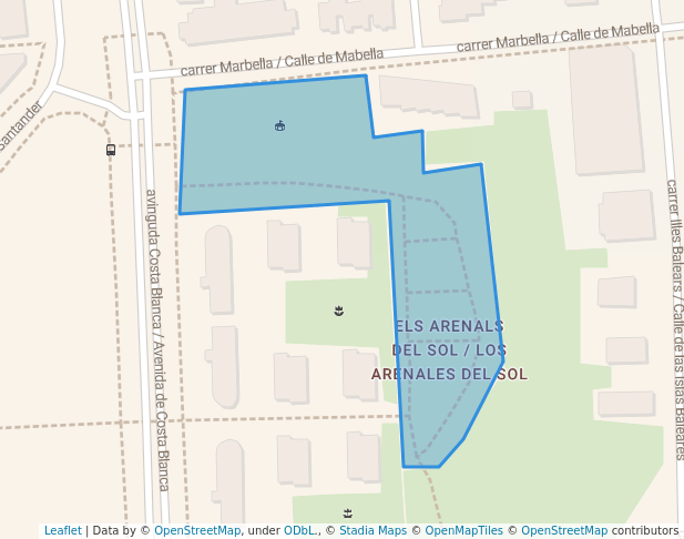 Parque Dama de Elche in Los Arenales del Sol | Map and Routes