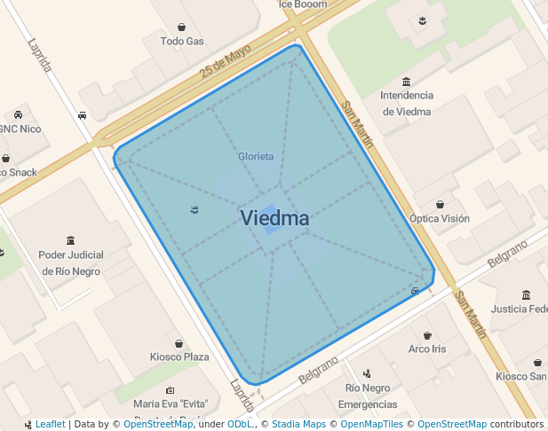 Plaza San Martìn in Viedma | Map and Routes