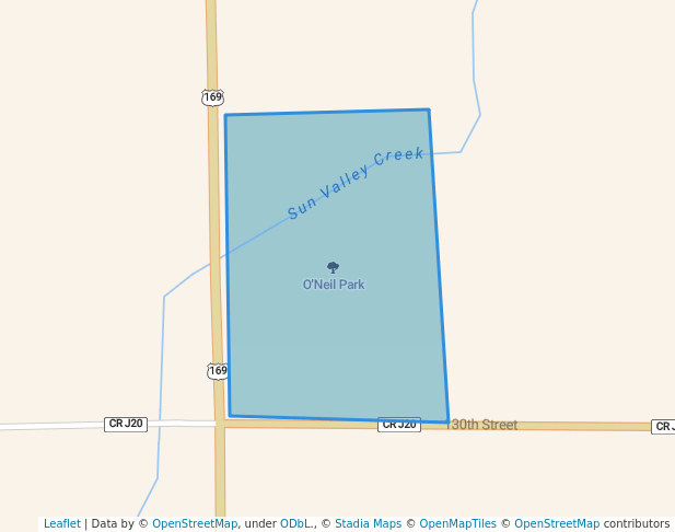 O'Neil Park in Tingley | Map and Routes