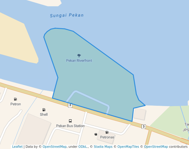 Pekan Riverfront in Pekan | Map and Routes