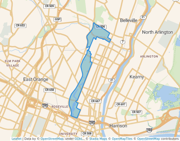 Branch Brook Park in Newark | Map and Routes