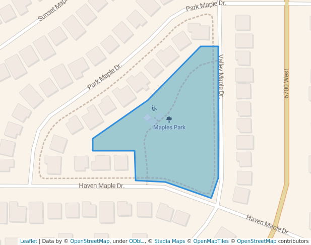 Maples Park in West Jordan | Map and Routes
