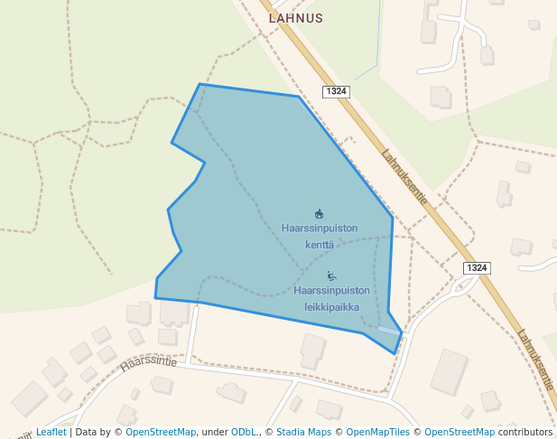 Haarssinpuisto in Lahnus | Map and Routes