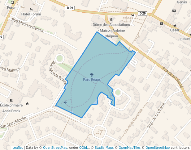 Parc Réaux in Genas | Map and Routes