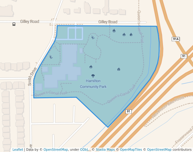Hamilton Community Park in Richmond | Map and Routes