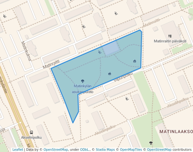 Matinkylän asukaspuisto in Esbo | Map and Routes