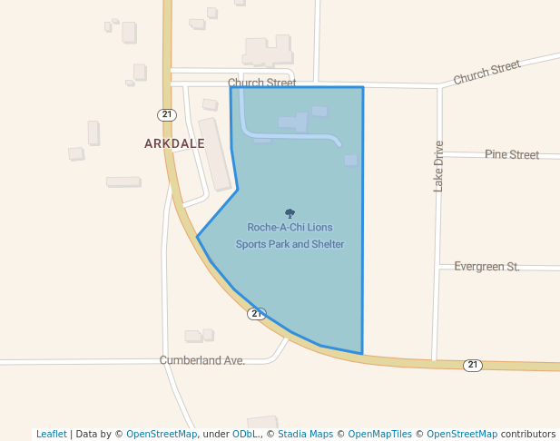 Roche-A-Chi Lions Sports Park and Shelter in Arkdale | Map and Routes