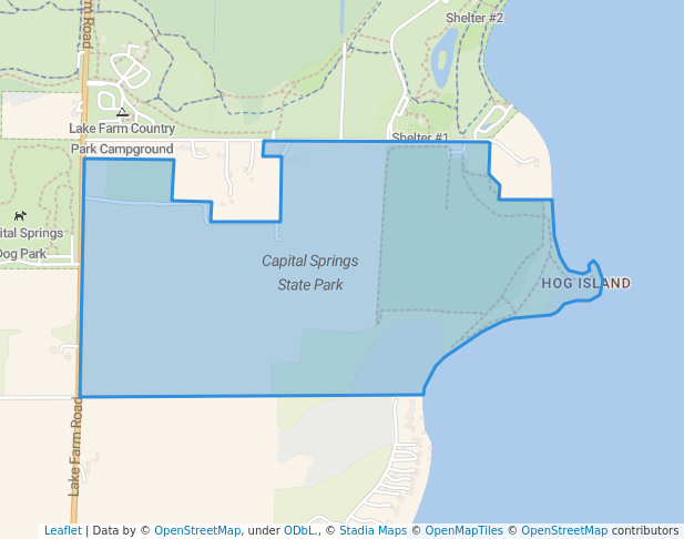 Capital Springs State Park in Madison | Map and Routes