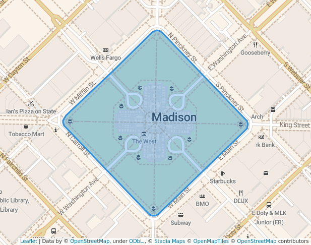 Capitol Square in Madison | Map and Routes
