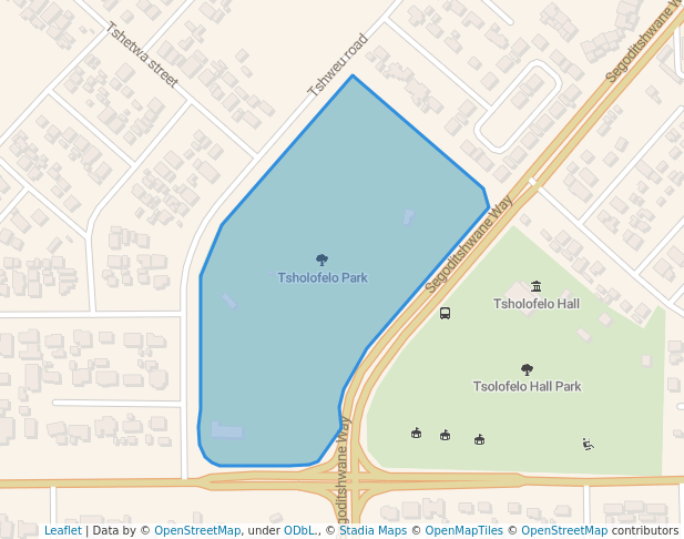 Tsholofelo Park in Gaborone | Map and Routes