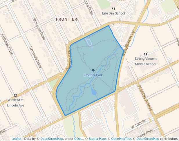 Frontier Park in Erie | Map and Routes