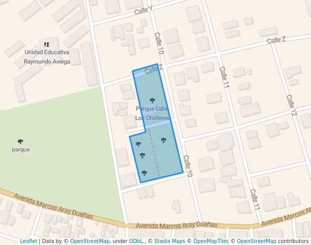 Parque Cdla. Los Chóferes in Chone | Map and Routes