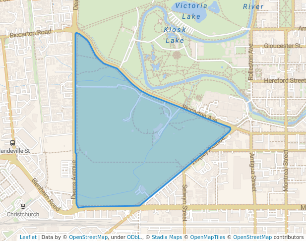 Hagley Park South in Christchurch | Map and Routes
