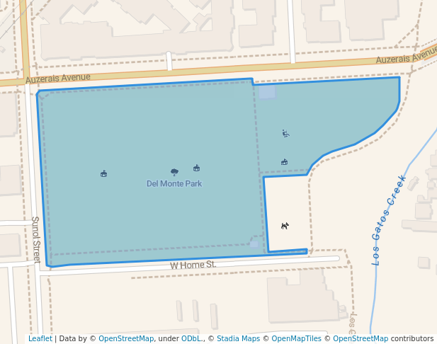 Del Monte Park in San Jose | Map and Routes