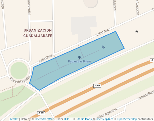 Parque Las Brisas in Gines | Map and Routes