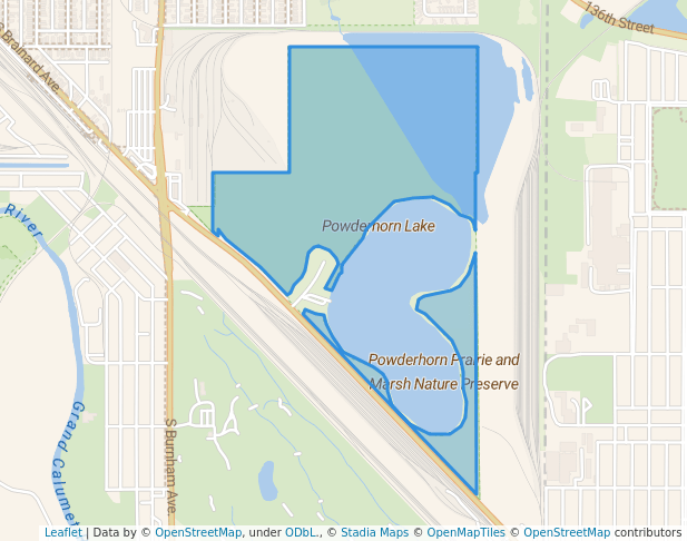 Powderhorn Prairie and Marsh Nature Preserve in Burnham | Map and Routes