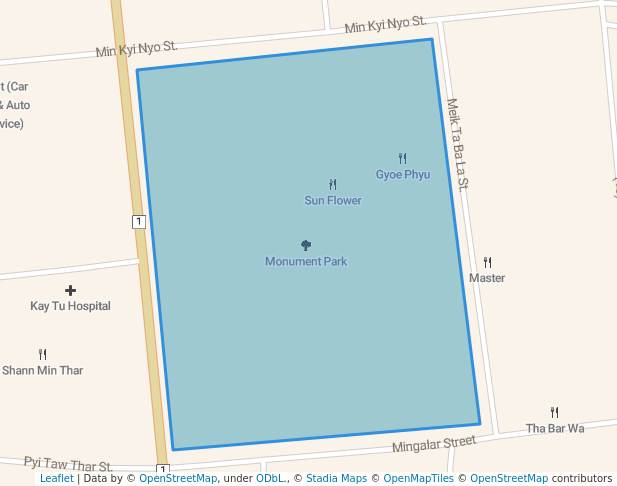 Monument Park in Toungoo | Map and Routes