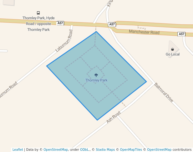 Thornley Park in Denton | Map and Routes