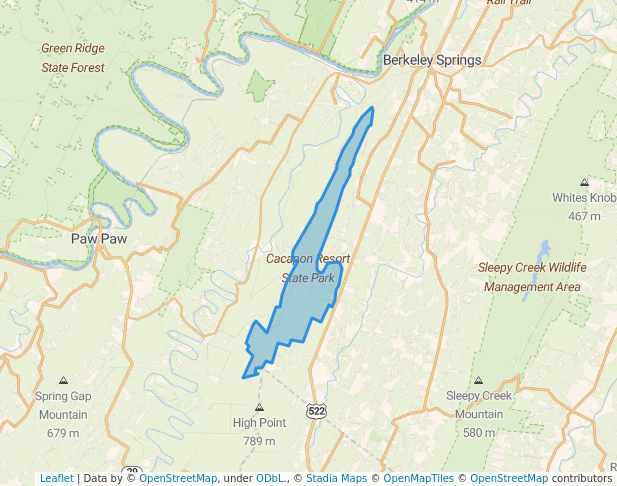 Cacapon Resort State Park in Berkeley Springs | Map and Routes