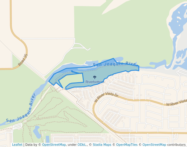 Riverbottom in Fresno | Map and Routes