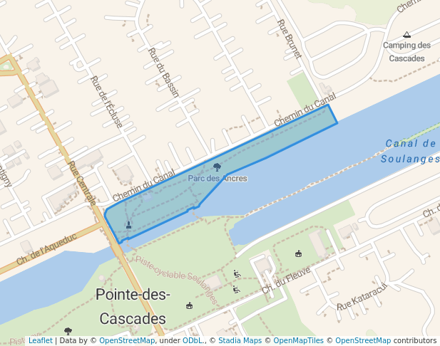 Parc des Ancres in Pointe-des-Cascades | Map and Routes