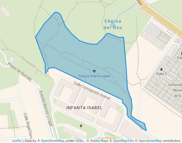 Parque Infanta Isabel in Cáceres | Map and Routes