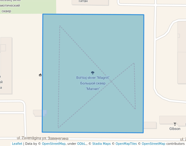 Большой сквер "Магнит" in Magnitogorsk | Map and Routes