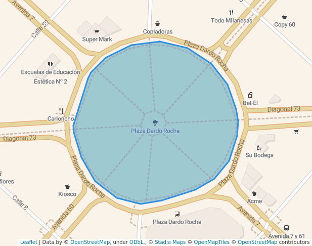 Plaza Dardo Rocha in La Plata | Map and Routes