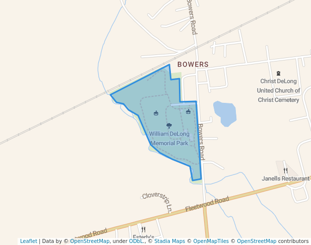 Bowers Park in Mertztown | Map and Routes
