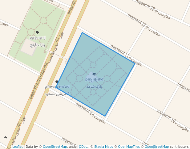 پارک شاهد in Dezful | Map and Routes