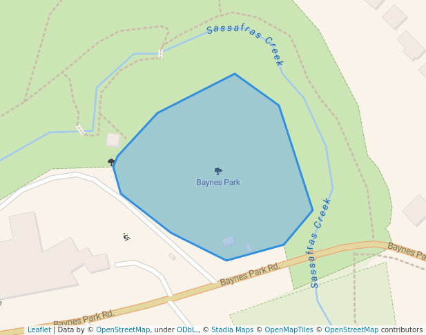 Baynes Park in Monbulk | Map and Routes