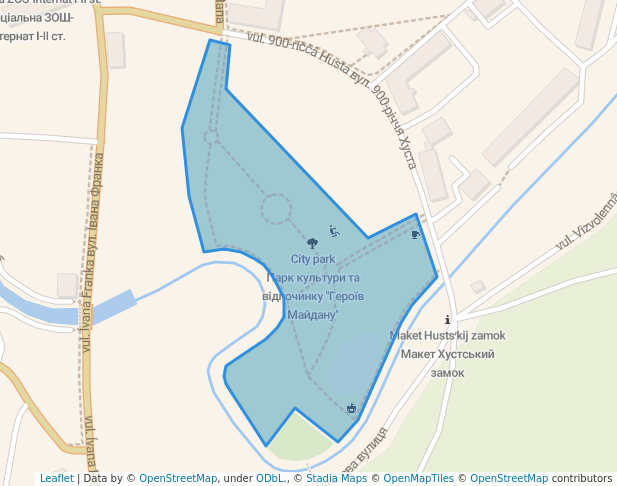 City park in Khust | Map and Routes