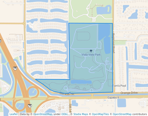 Vista View Park in Davie | Map and Routes