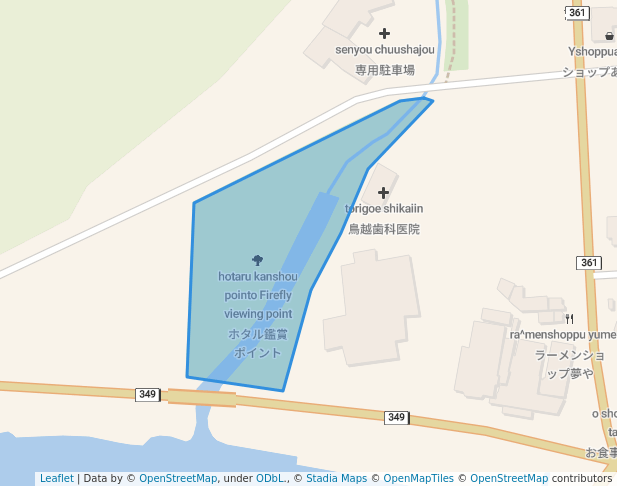 ホタル鑑賞ポイント Firefly viewing point in Mimasaka | Map and Routes