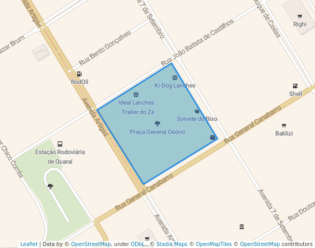 Praça General Osório in Quaraí | Map and Routes