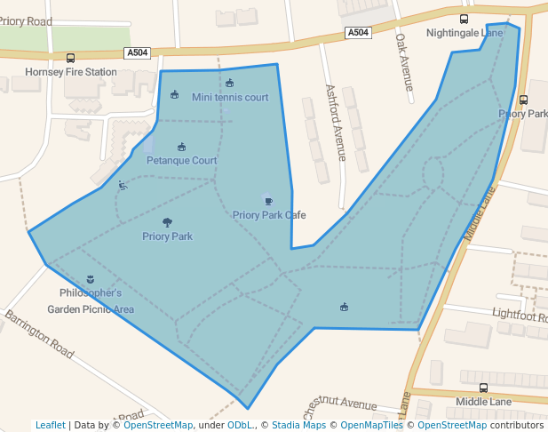 Priory Park in London | Map and Routes
