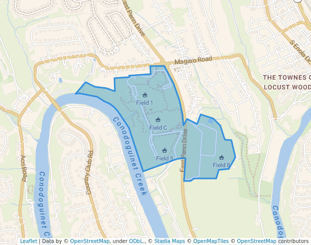 Adams-Ricci Community Park in Enola | Map and Routes