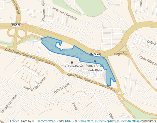 Parque Arrollo de la Plata in Guadalupe | Map and Routes