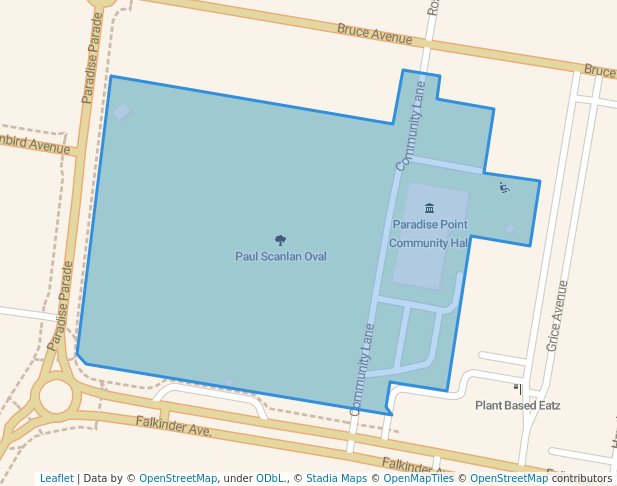 Paul Scanlan Oval in Paradise Point | Map and Routes