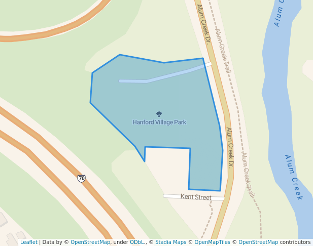 Hanford Village Park in Columbus | Map and Routes