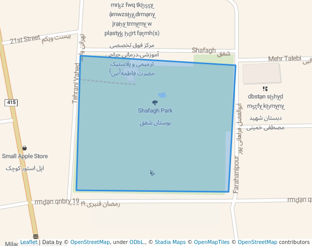 Shafagh Park in Tehran | Map and Routes