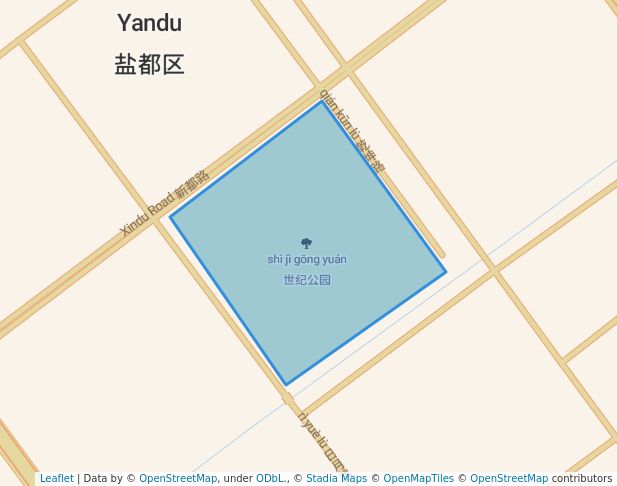 世纪公园 in Yan Cheng Shi | Map and Routes