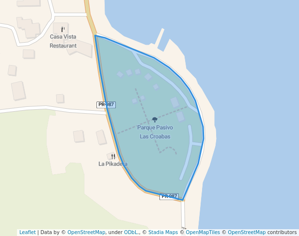 Parque Pasivo Las Croabas in Fajardo | Map and Routes