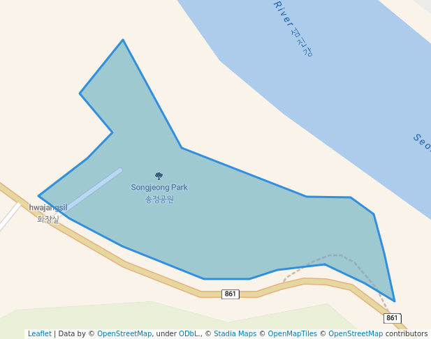 Songjeong Park in Gwangyang-si | Map and Routes