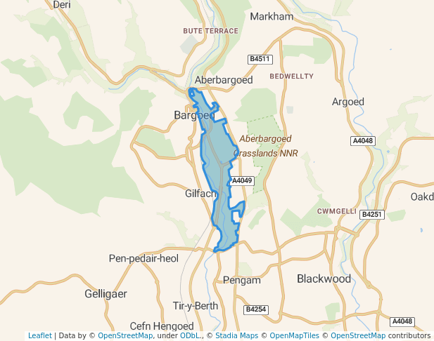 Bargoed Woodland Park in Aberbargoed | Map and Routes