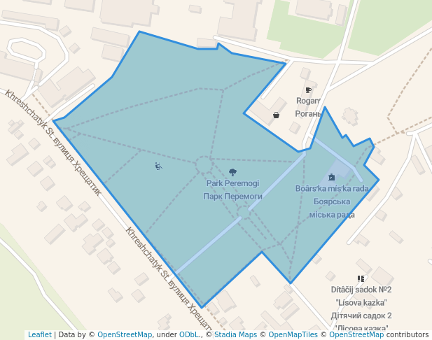 Парк Перемоги in Boiarka | Map and Routes