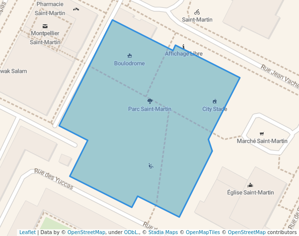 Parc Saint-Martin in Montpellier | Map and Routes