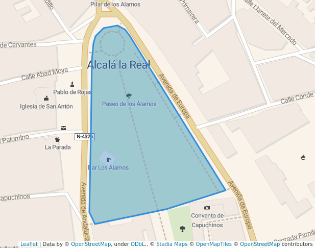 Paseo de los Álamos in Alcalá la Real | Map and Routes